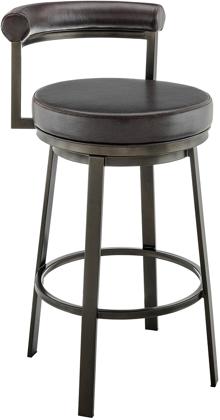 Neura 33.5 Inch Swivel Counter or Bar Stool In Mocha Finish with Brown ...