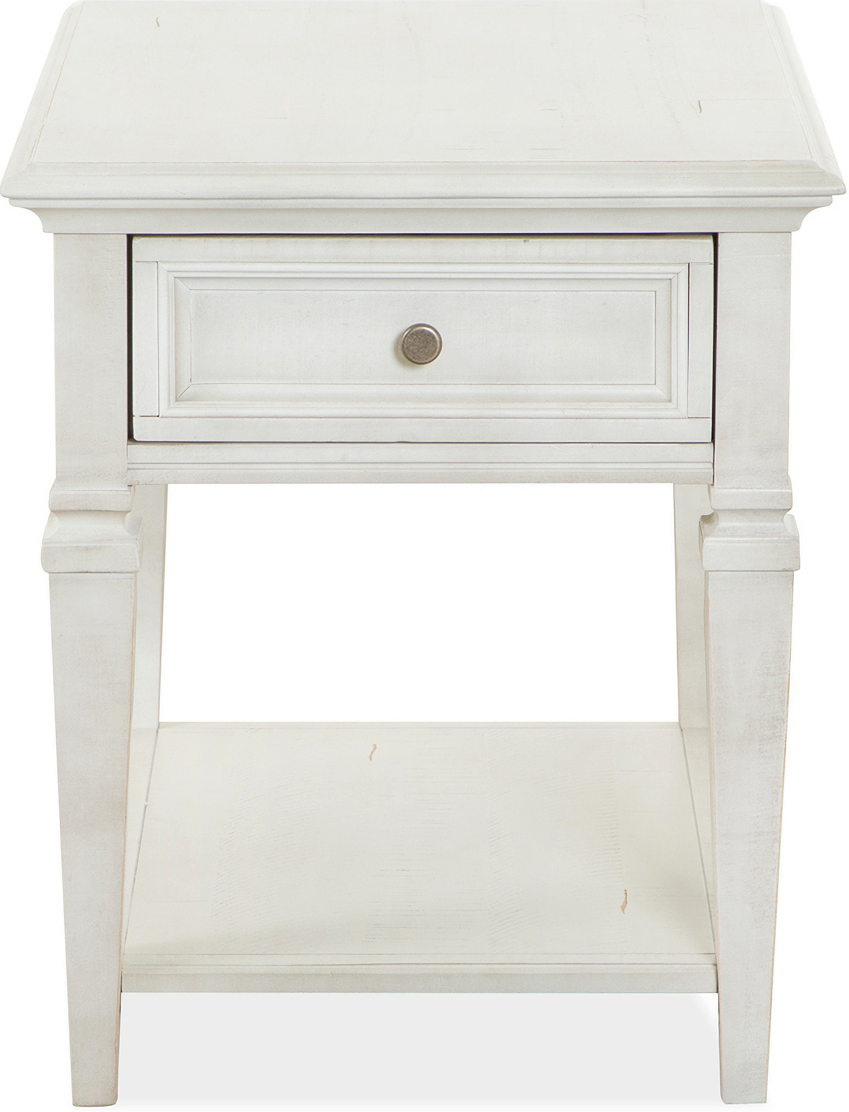 Newport Rectangular End Table In Alabaster by Magnussen | 1StopBedrooms