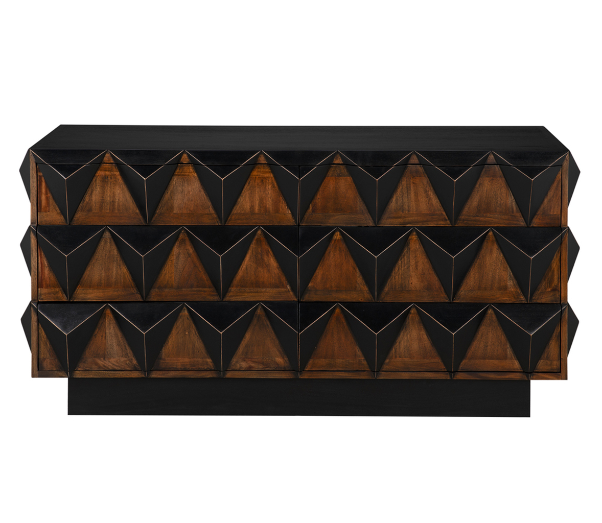 Nigel Two Tone Chest In Hand Rubbed Black and Brown by Noir | 1StopBedrooms