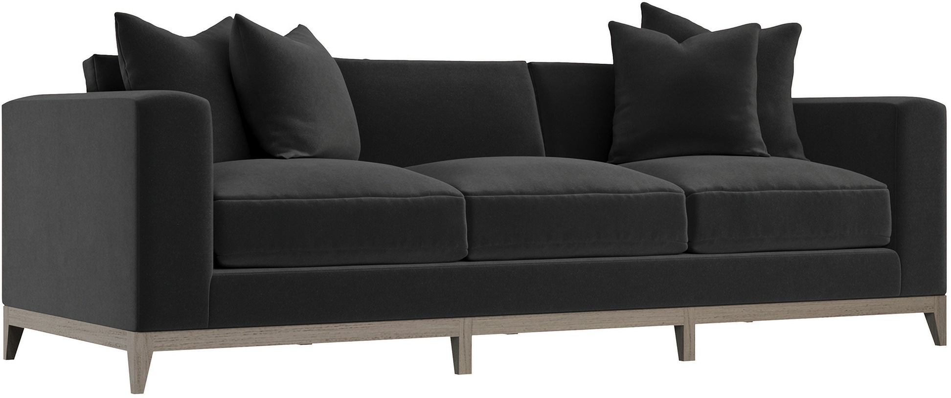 Noel Velvet Fabric Sofa In Grey by Bernhardt | 1StopBedrooms