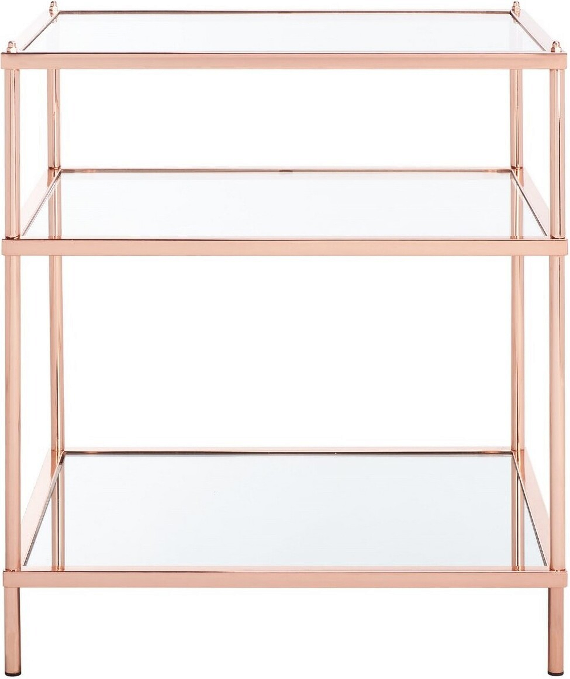 Noelia 3 Tier Accent Table in Rose Gold by Safavieh | 1StopBedrooms