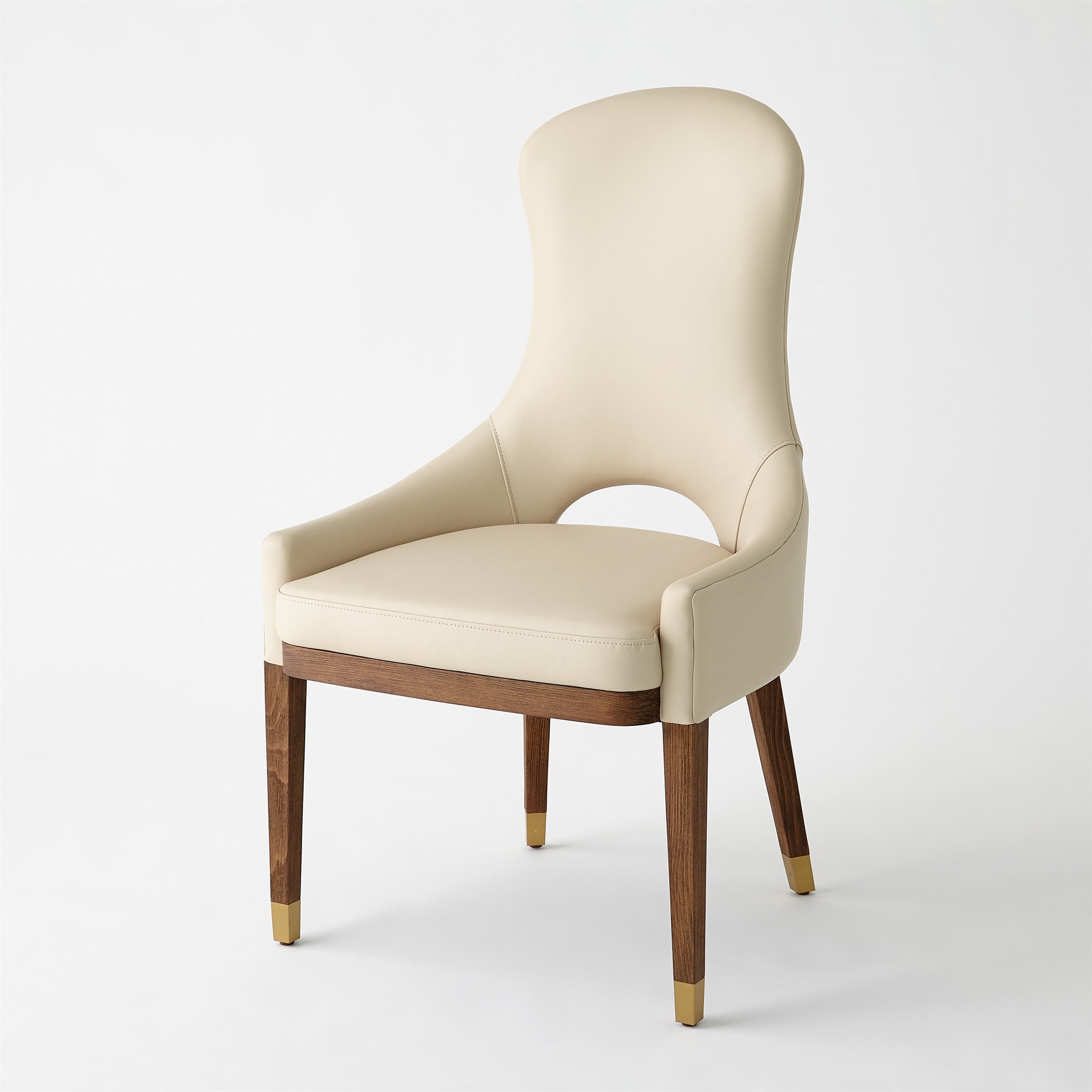 Nola Dining Chair In Ivory Leather by Global Views | 1StopBedrooms