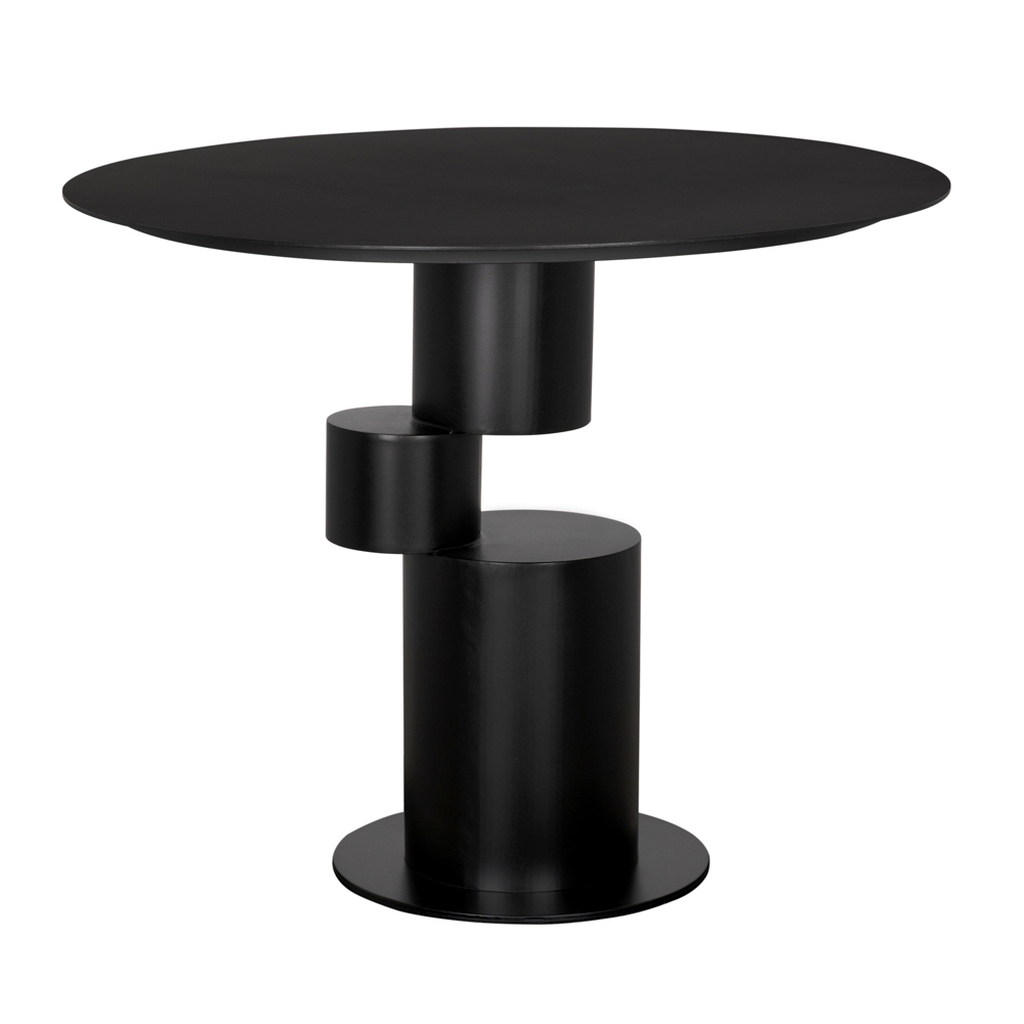 Nola Metal Table In Matte Black by Noir | 1StopBedrooms