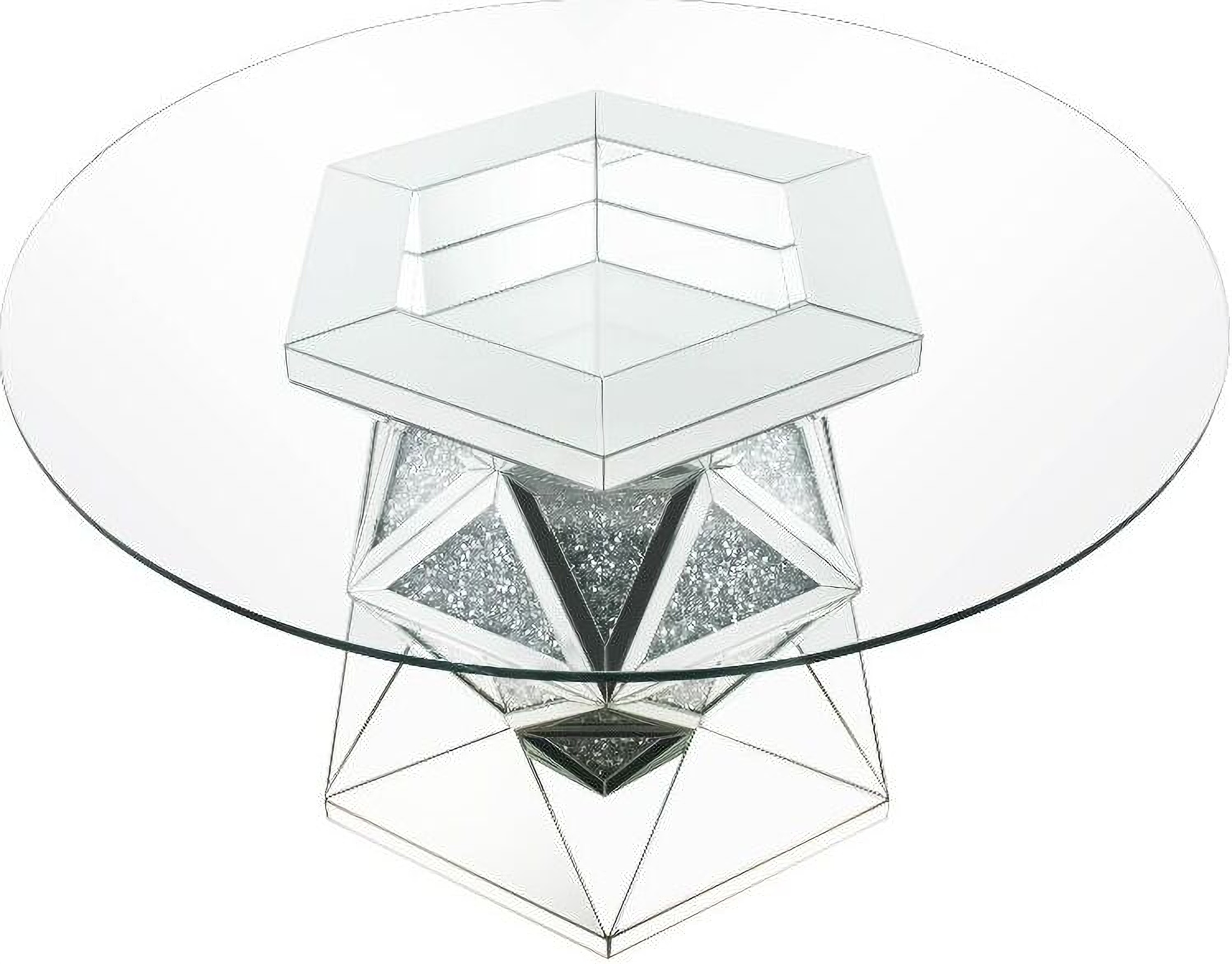 Noralie Round Mirrored Dining Table by ACME | 1StopBedrooms