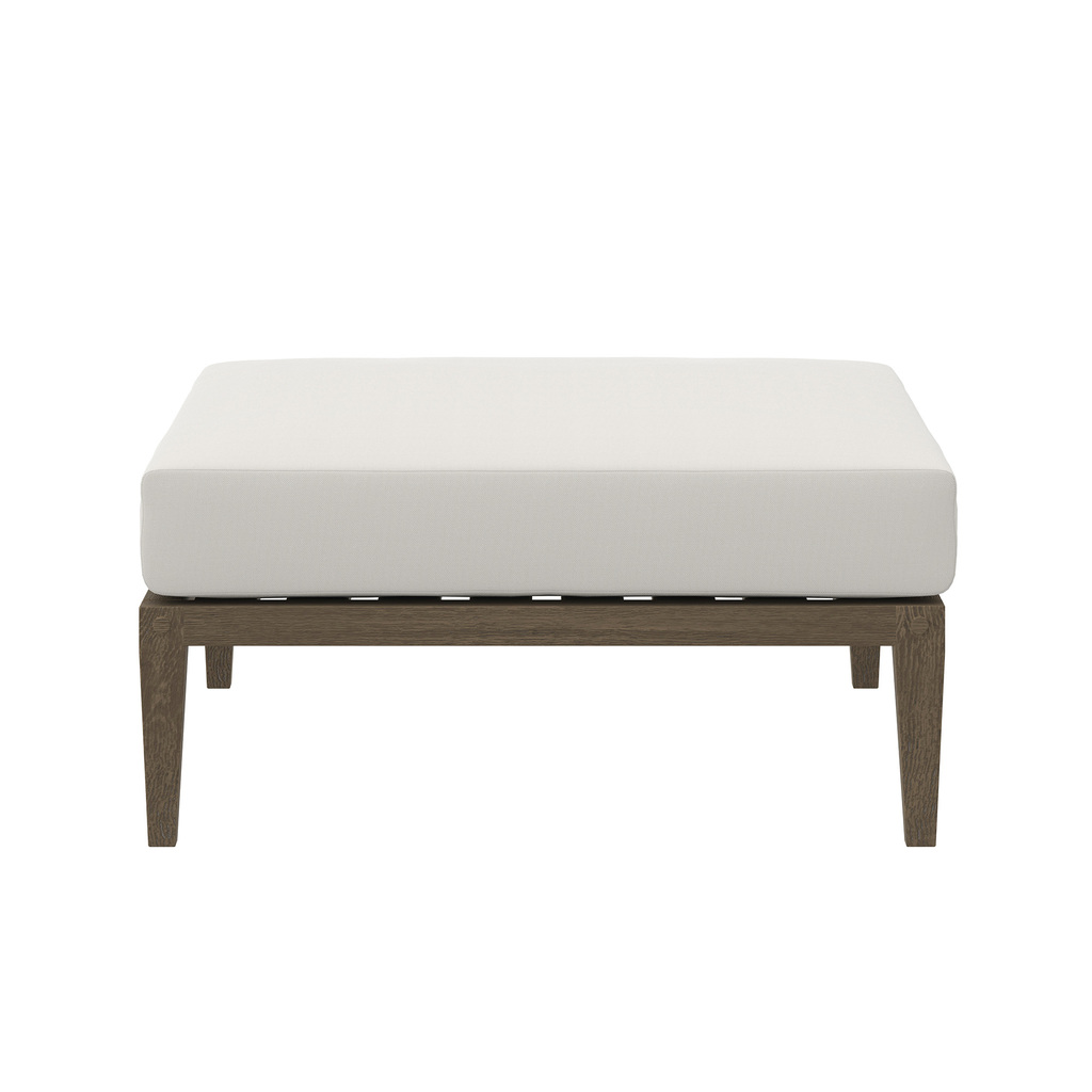Northlake Outdoor Patio Teak Ottoman In White and Weathered Gray by ...