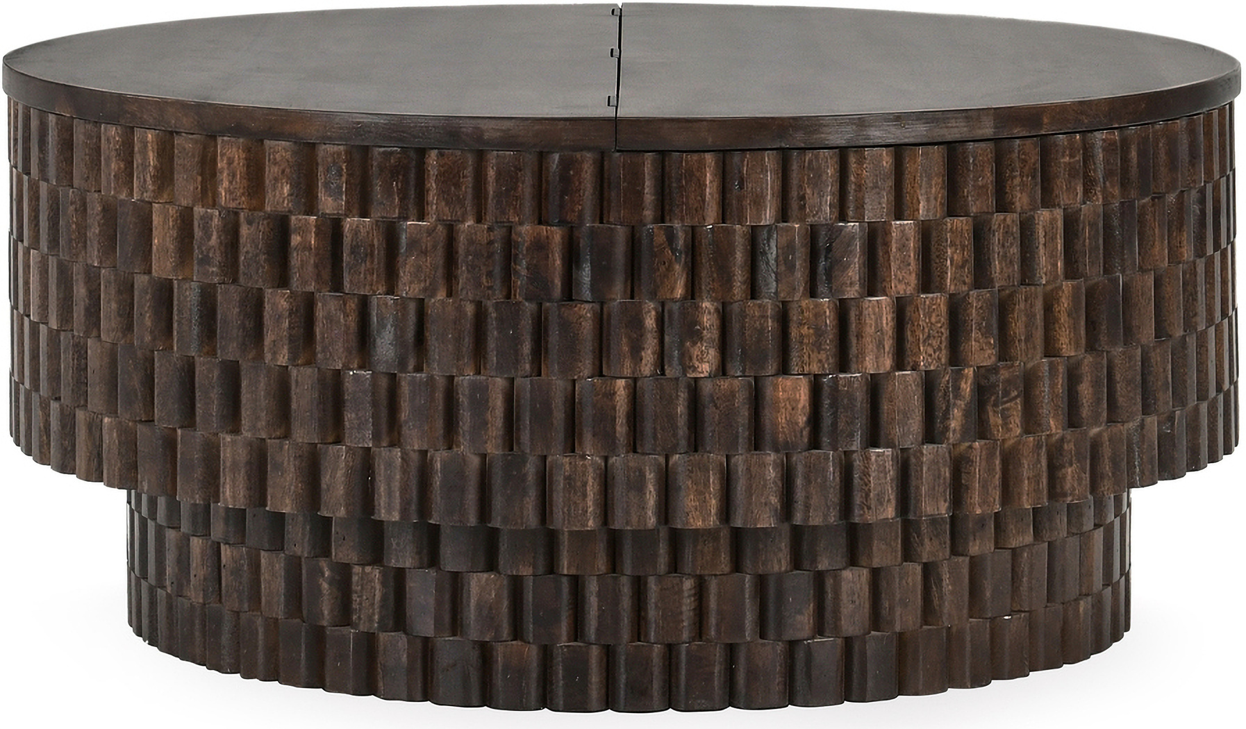 Norwood 40 Inch Round Coffee Table In Brown by Classic Home | 1StopBedrooms