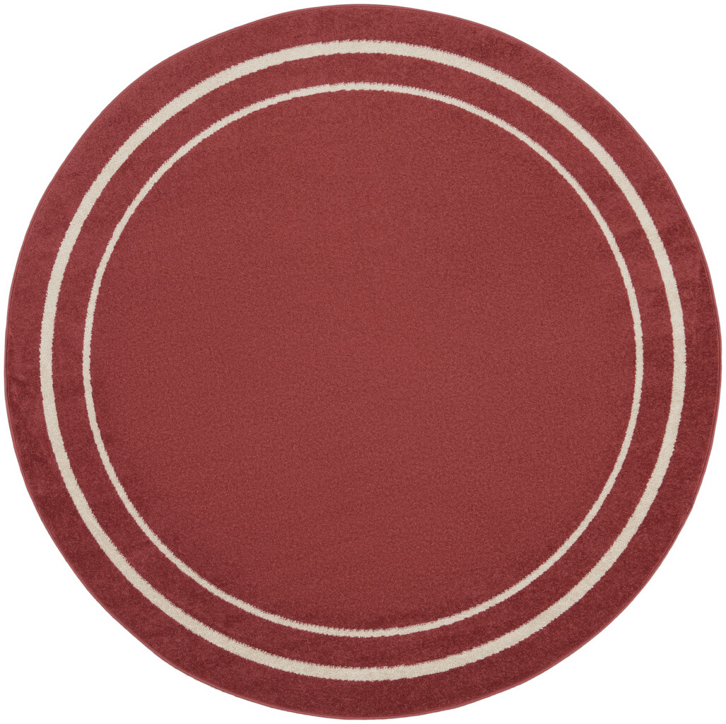 Nourison Essentials 6' x 6' Round Rug In Ivory and Brick | 1StopBedrooms