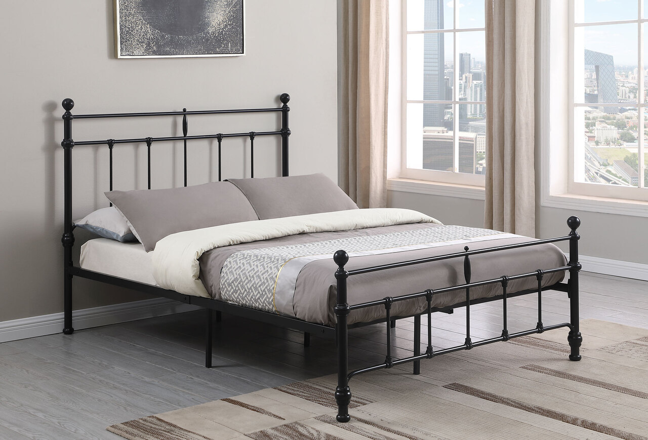 Novak 48 Inch Metal Full Open Frame Bed In Matte Black by Coaster ...