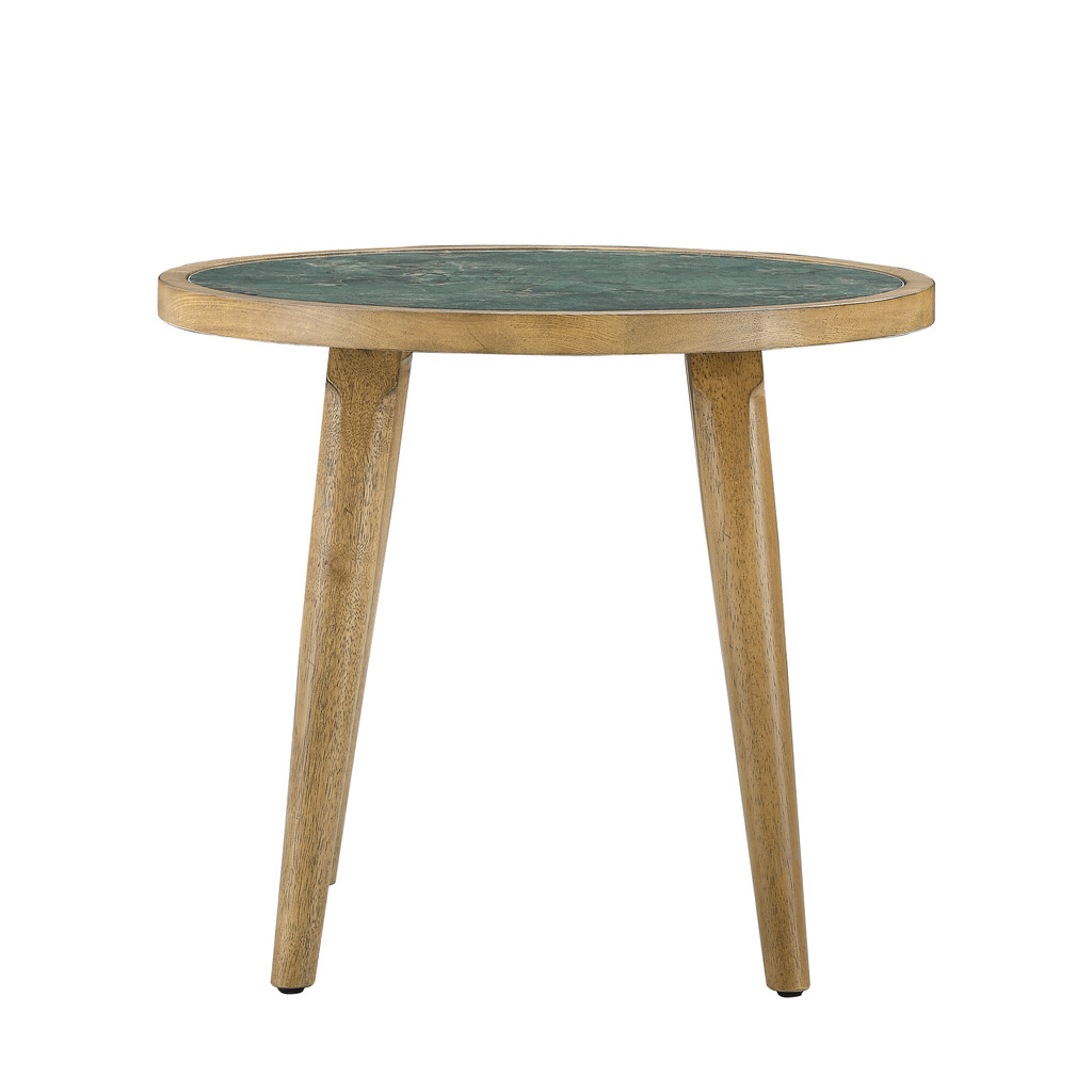 Novato Sintered Stone End Table In Light Brown by Steve Silver ...