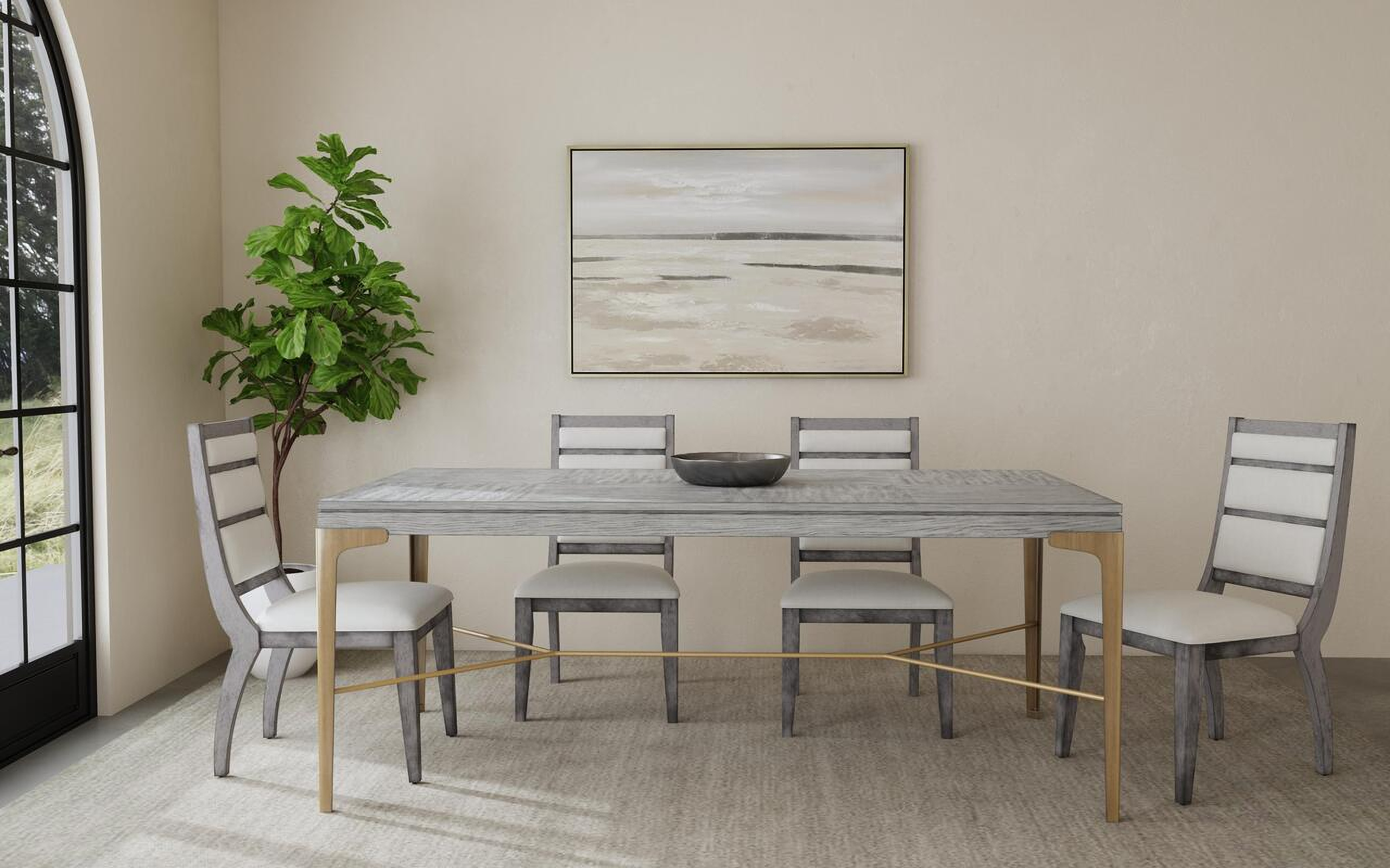 Nylah Dining Set In Gray by Bassett Mirror Company | 1StopBedrooms
