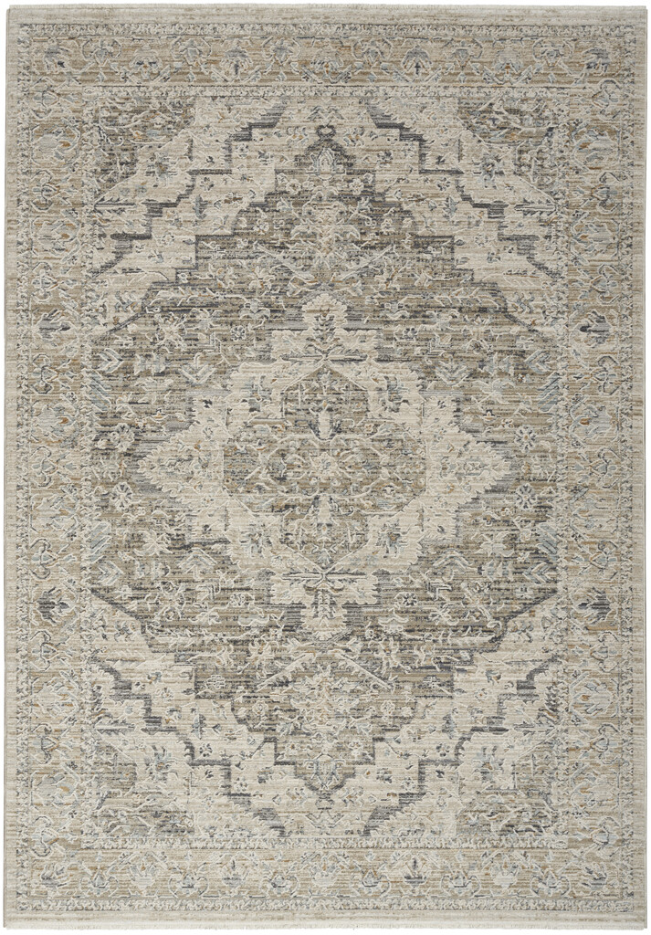 Nyle 5'3" x 7'10" Indoor Rug In Ivory and Taupe by Nourison | 1StopBedrooms