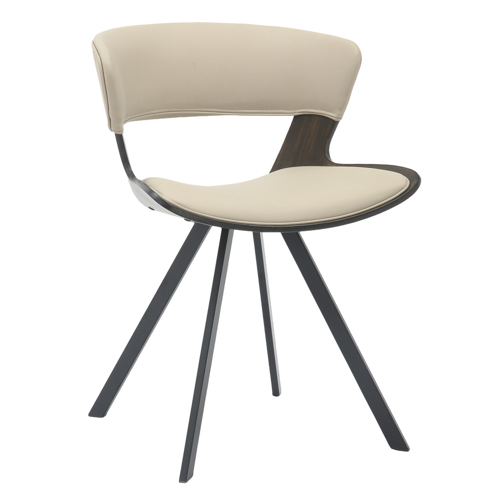 Nymia Wooden Dining Chair with Walnut Glazed Color In Light Taupe by ...