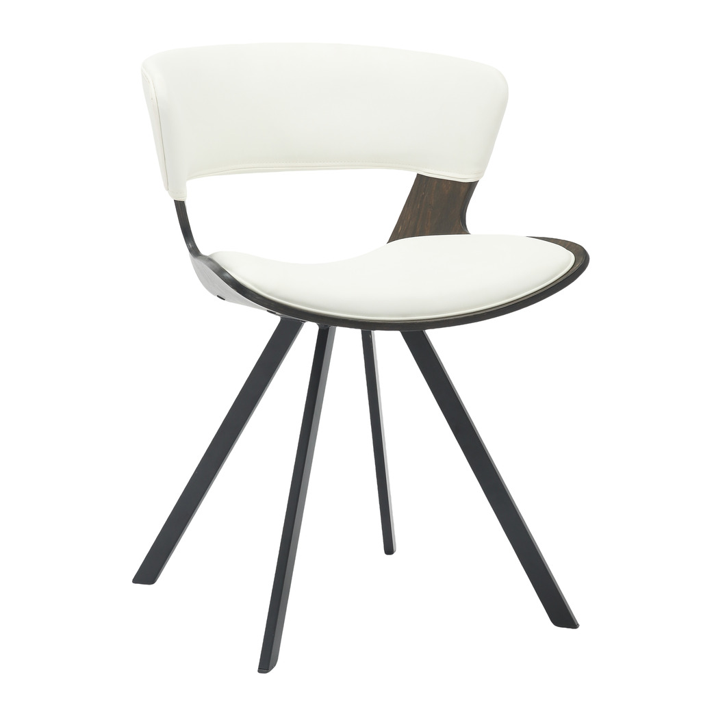 Nymia Wooden Dining Chair with Walnut Glazed Color In White by ...