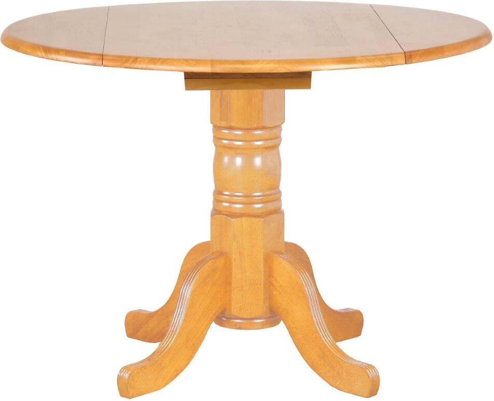 Oak Selections Light Oak Round Drop Leaf Dining Table by Sunset Trading ...