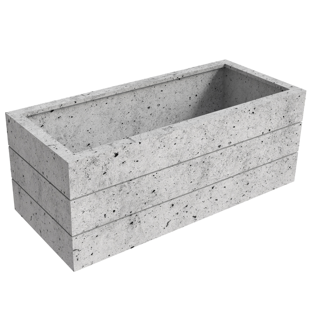 Oasis 35.8 Inch Long Poly Stone Rectangle Planter In White by ...
