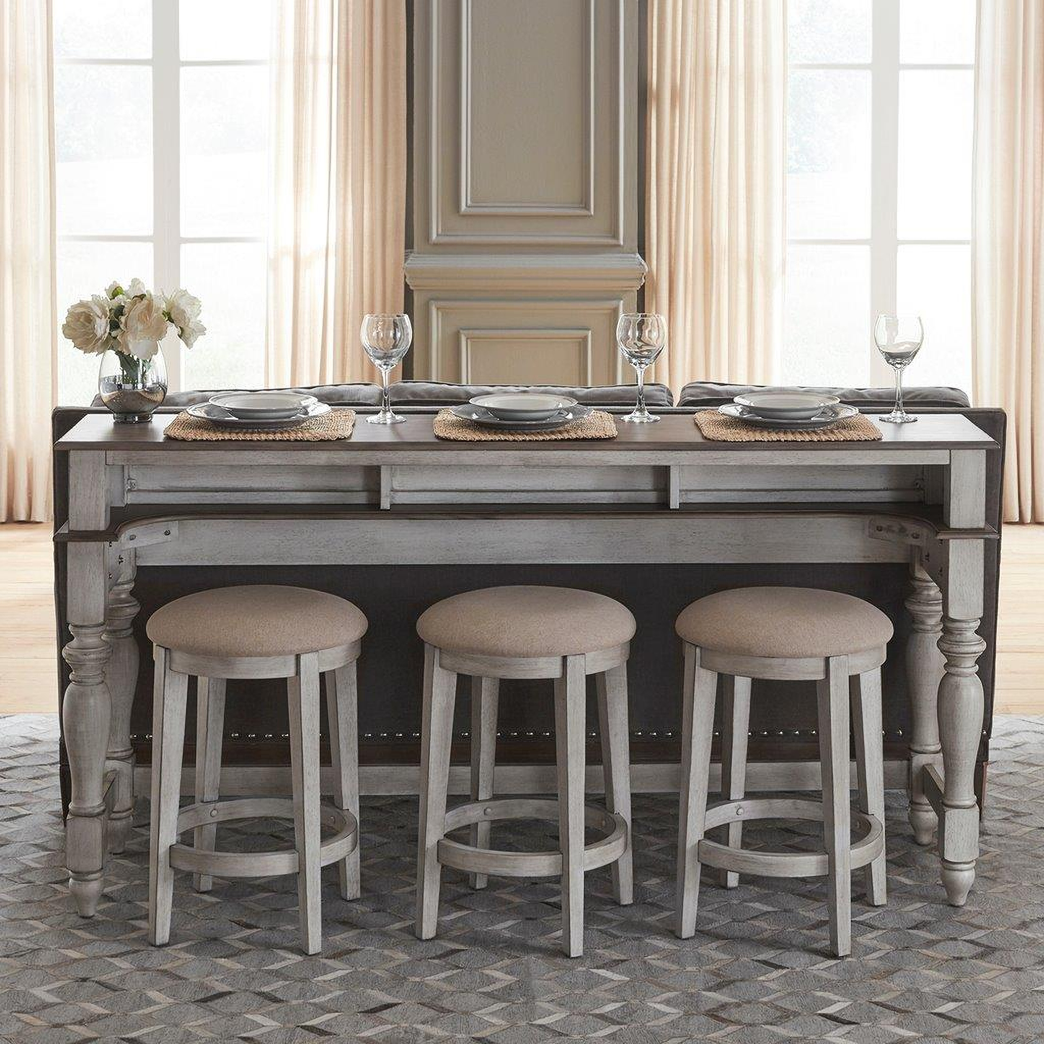 Ocean Isle Bar Set In Antique White by Liberty | 1StopBedrooms