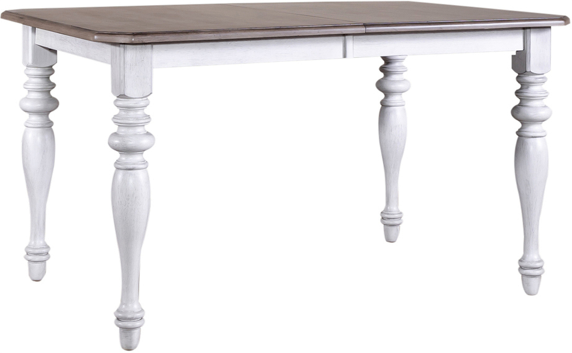 Ocean Isle Rectangular Leg Table In White by Liberty | 1StopBedrooms