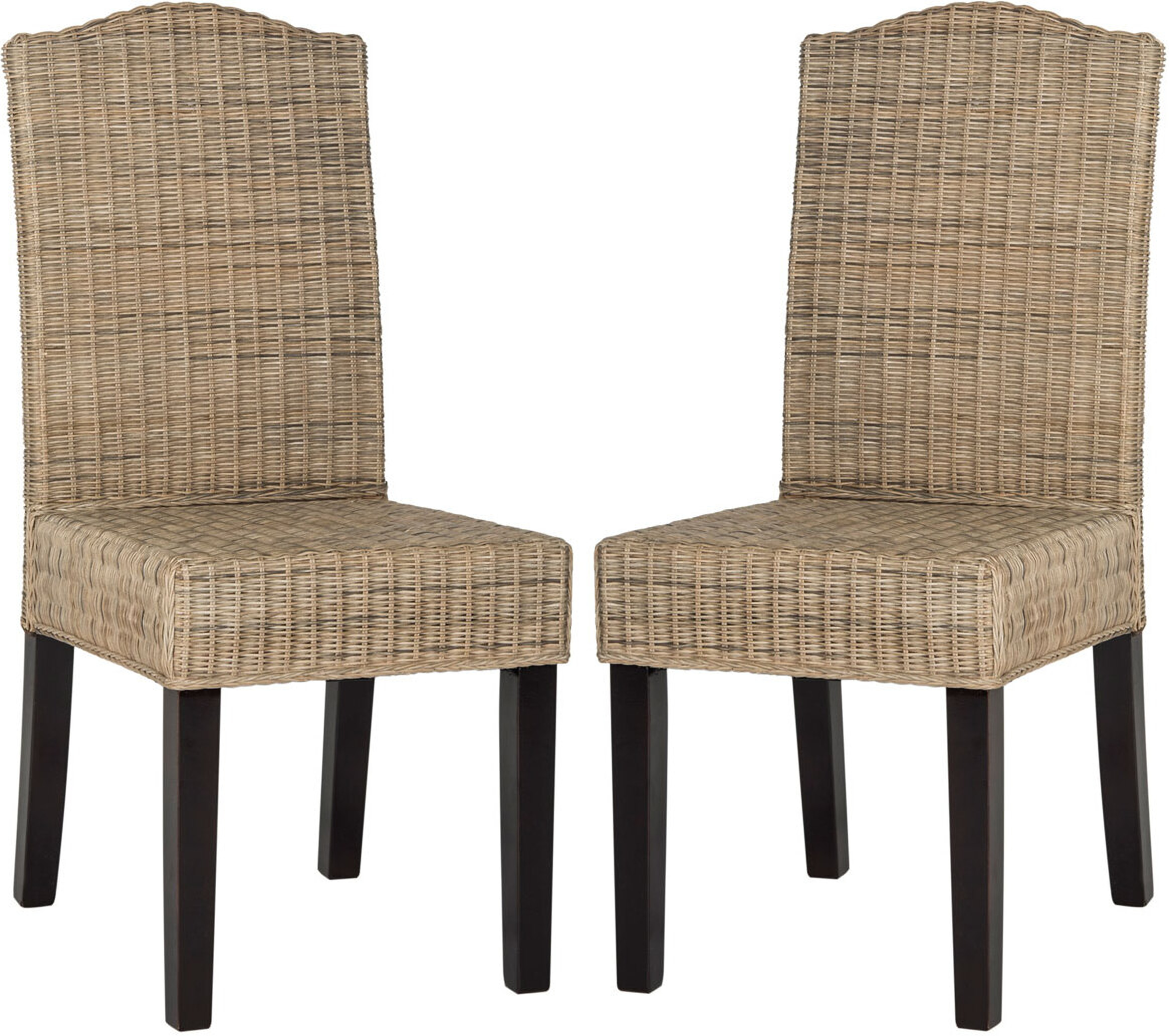 Odette Grey 19 Inch Wicker Dining Chair Set of 2 by Safavieh ...