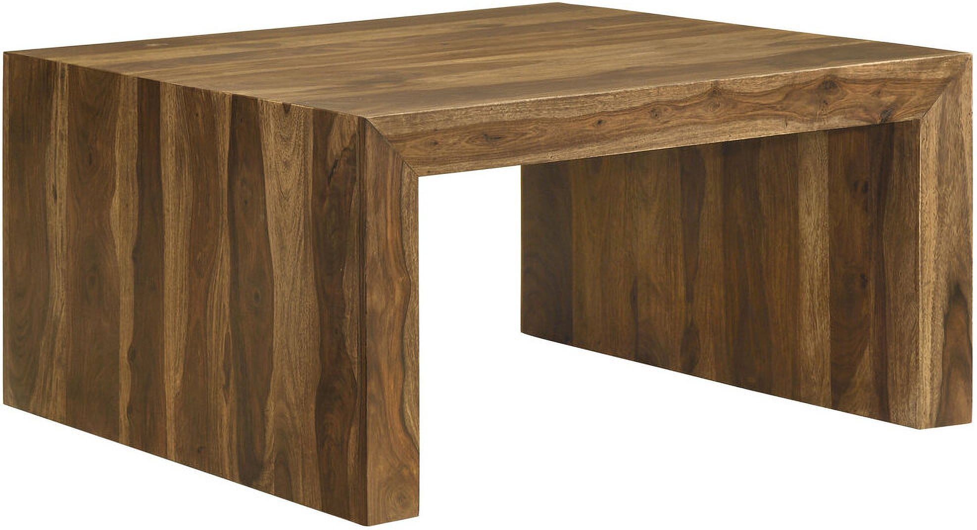 Odilia Square Solid Wood Coffee Table Auburn by Coaster | 1StopBedrooms