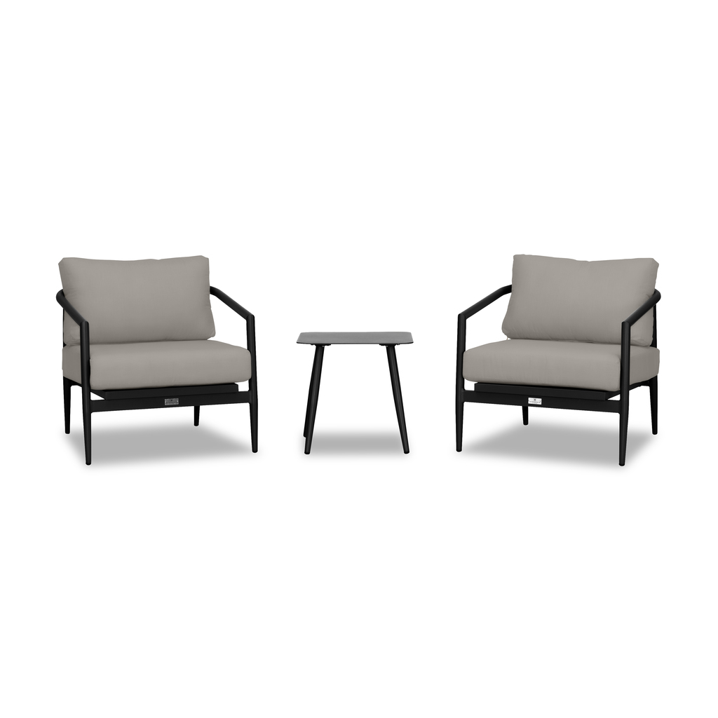 Olio 3 Piece Club Chair Set In Canvas Charcoal and Black by Harmonia ...