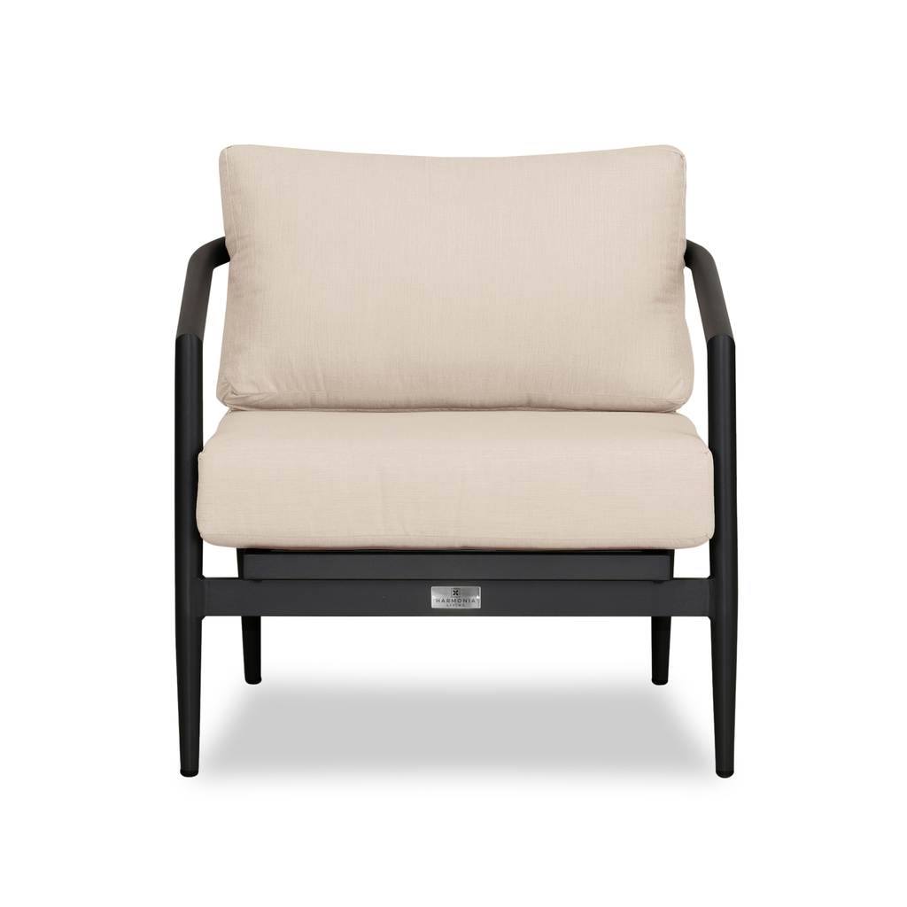 Olio Club Chair In Canvas Flax and Black by Harmonia Living | 1StopBedrooms