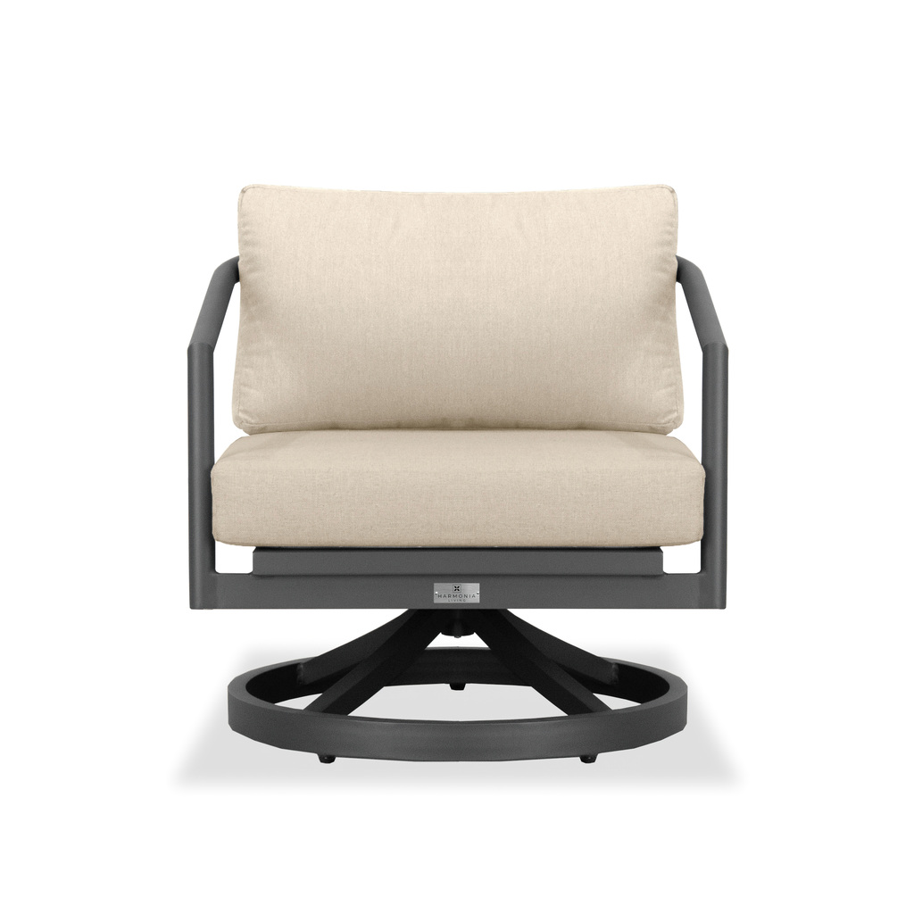 Olio Swivel Rocker In Canvas Flax and Slate by Harmonia Living ...