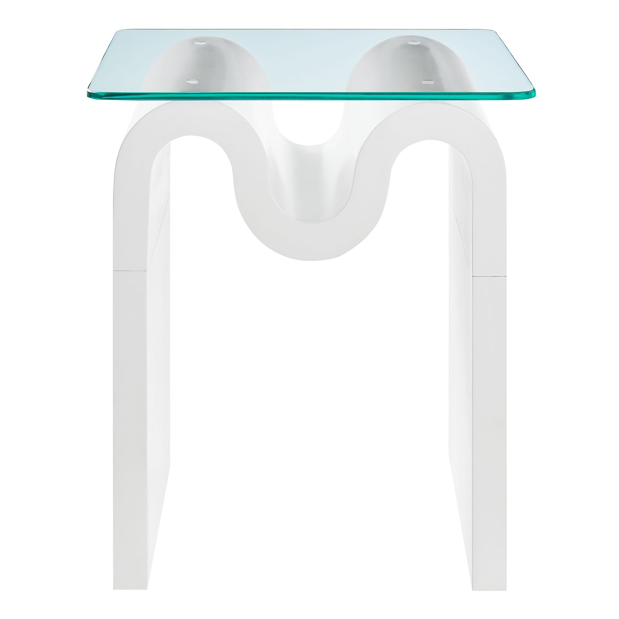Ondine Glass Top Side Table In White by Modway | 1StopBedrooms