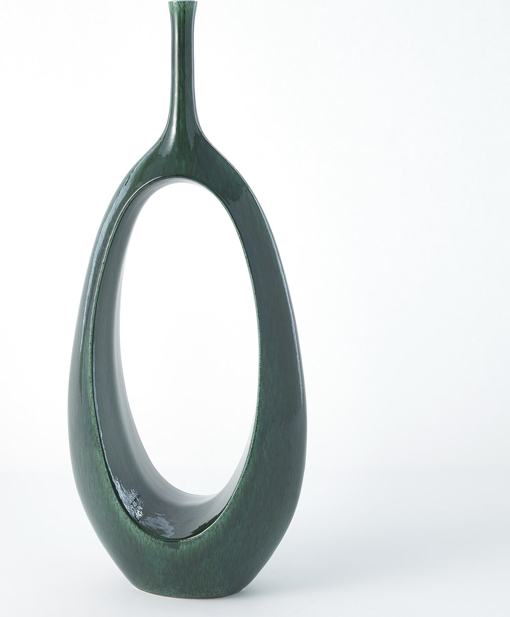 Open Oval Ring Large Vase In Emerald by Global Views | 1StopBedrooms