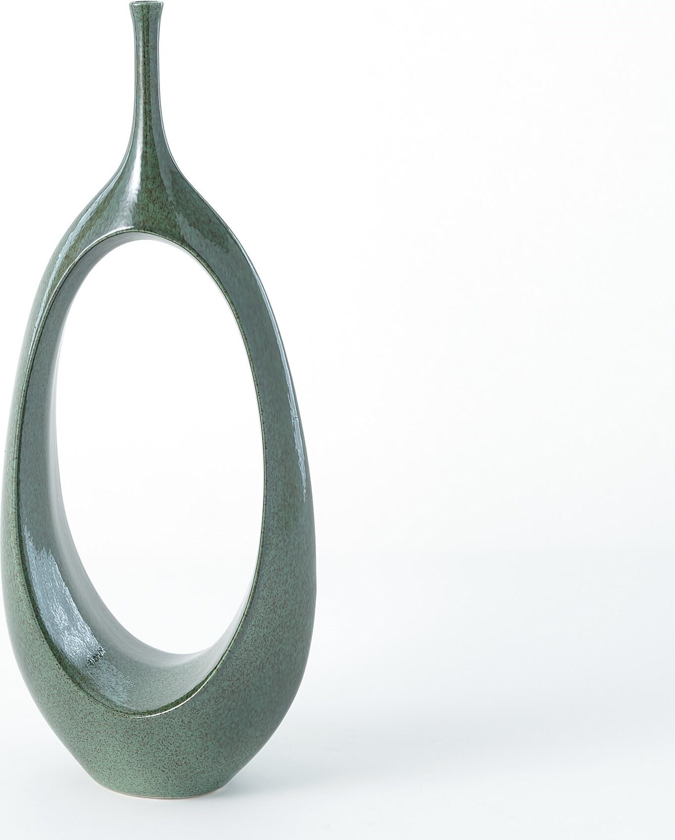 Open Oval Ring Medium Vase In Emerald by Global Views | 1StopBedrooms