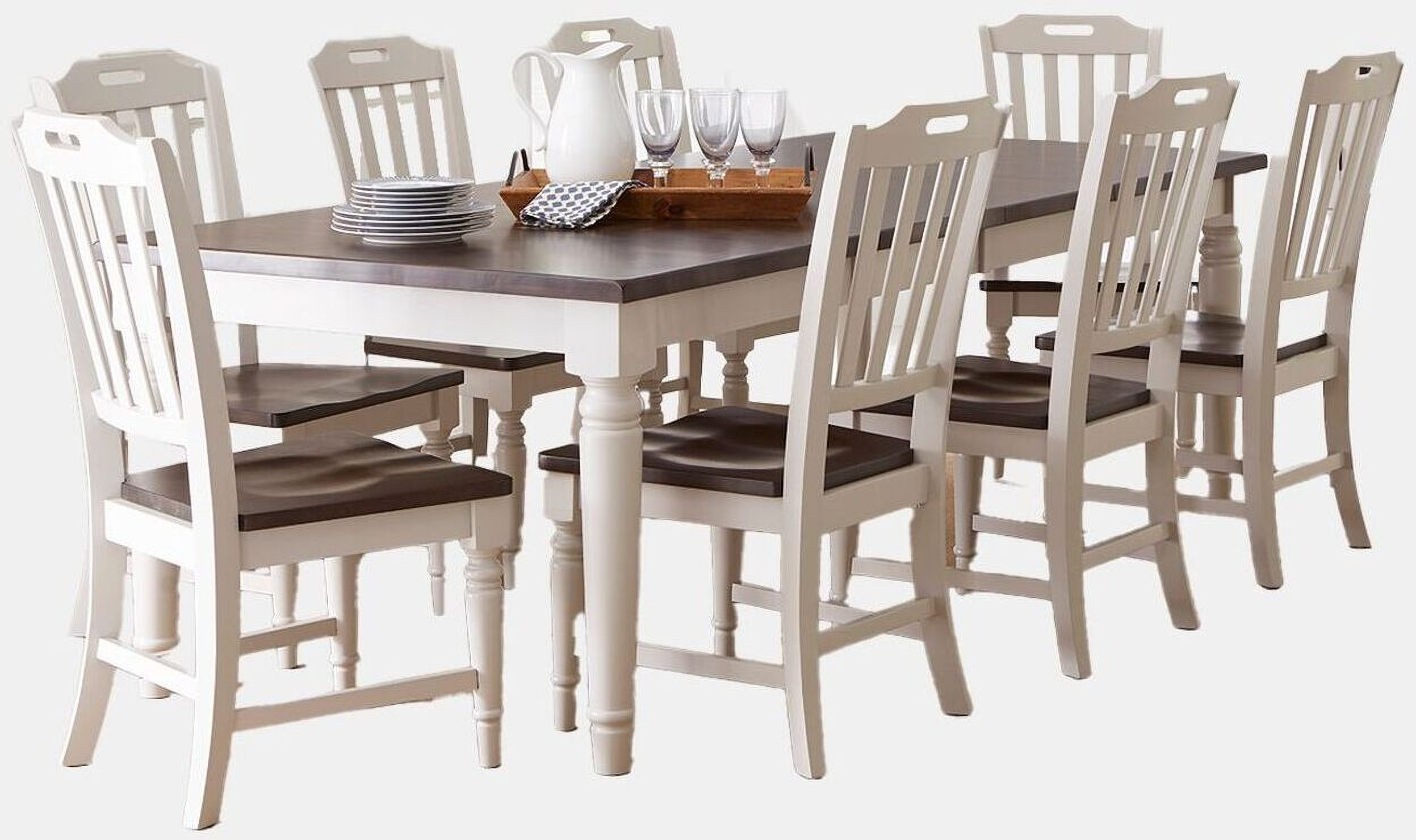 Orchard Park 96 Inch 9 Piece Farmhouse Dining Room Set In Soft Grey by ...