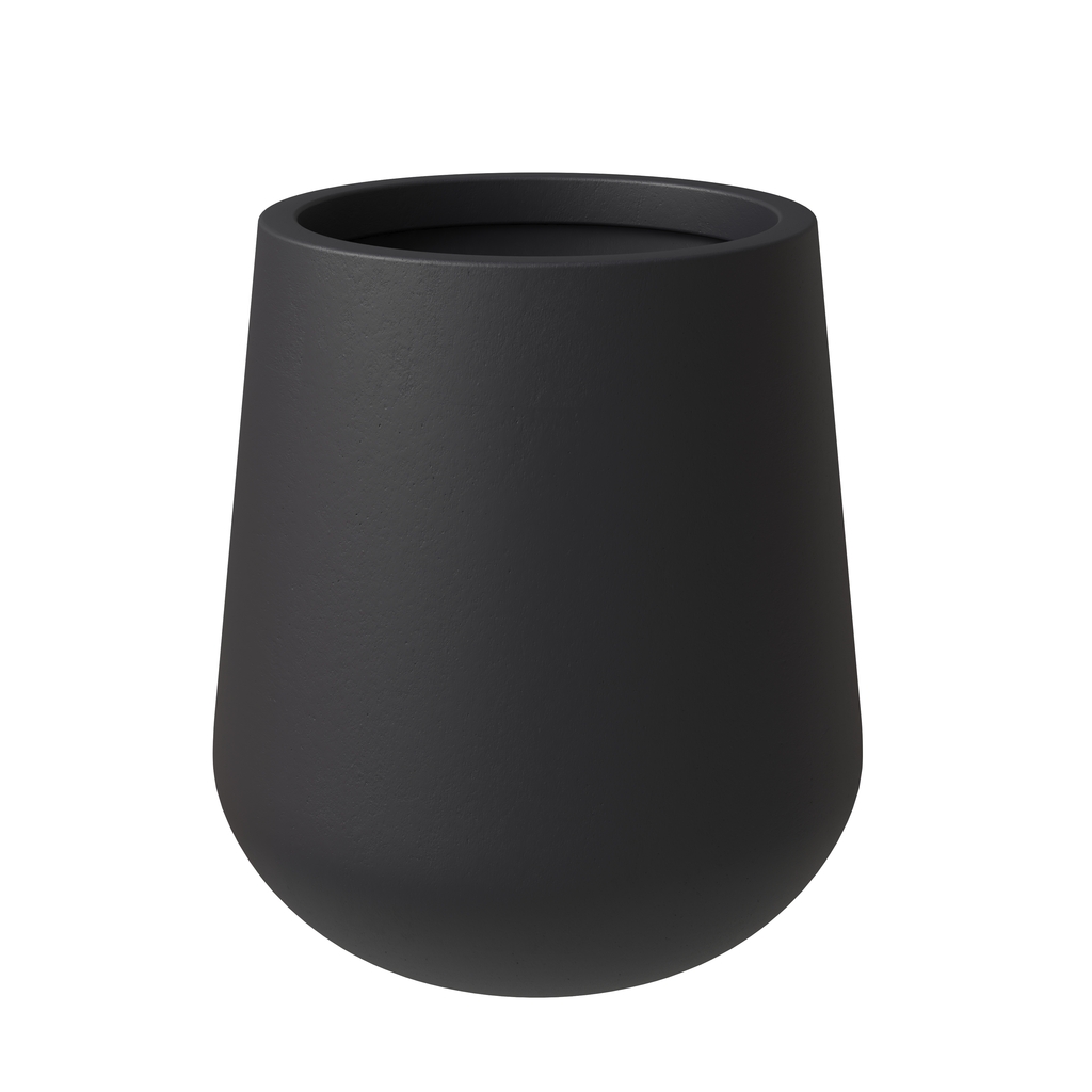 Orchid Poly Stone Planter 7.1 Dia. Planter In Black by LeisureMod ...
