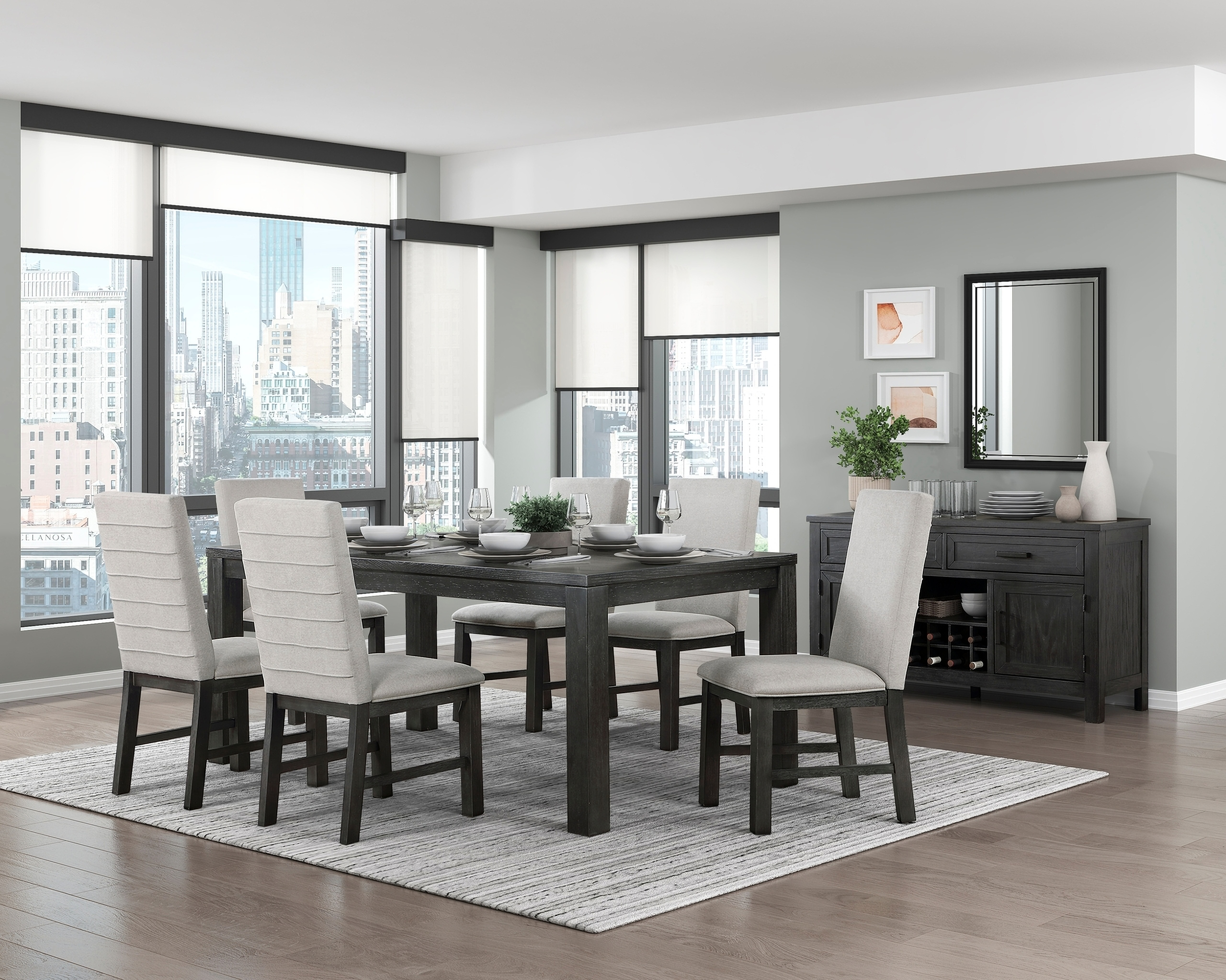 Orem Rectangular Dining Set In Black and Gray by Homelegance ...