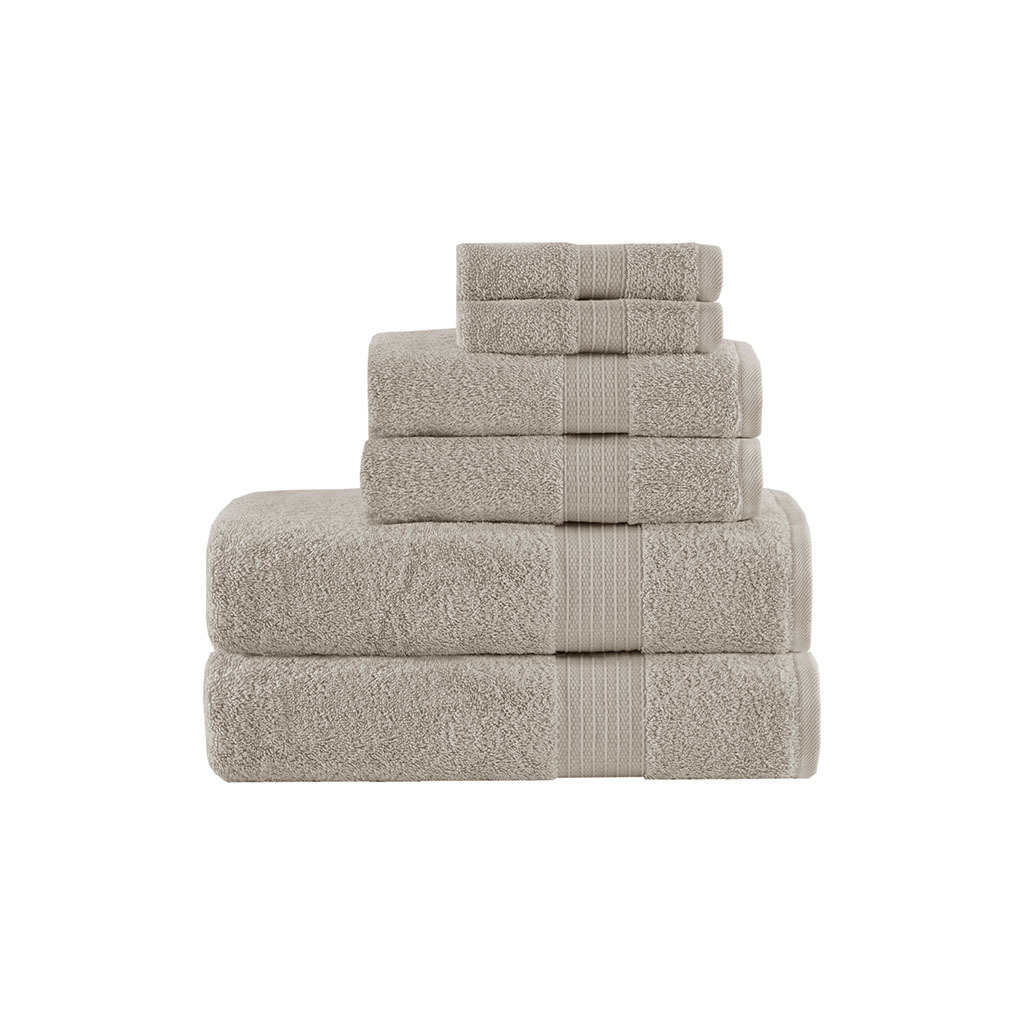 Organic 6 Piece Cotton Towel Set In Tan by Olliix | 1StopBedrooms