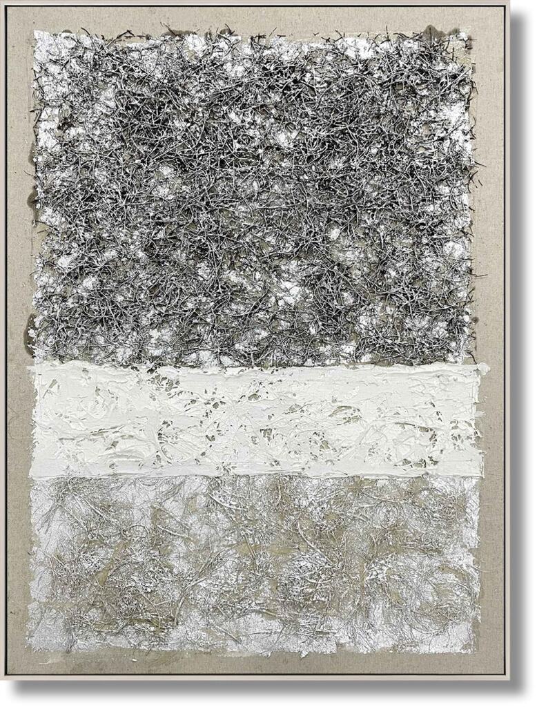 Organic Textured Metallic Strata Canvas Wall Art In Metallic Multicolor ...