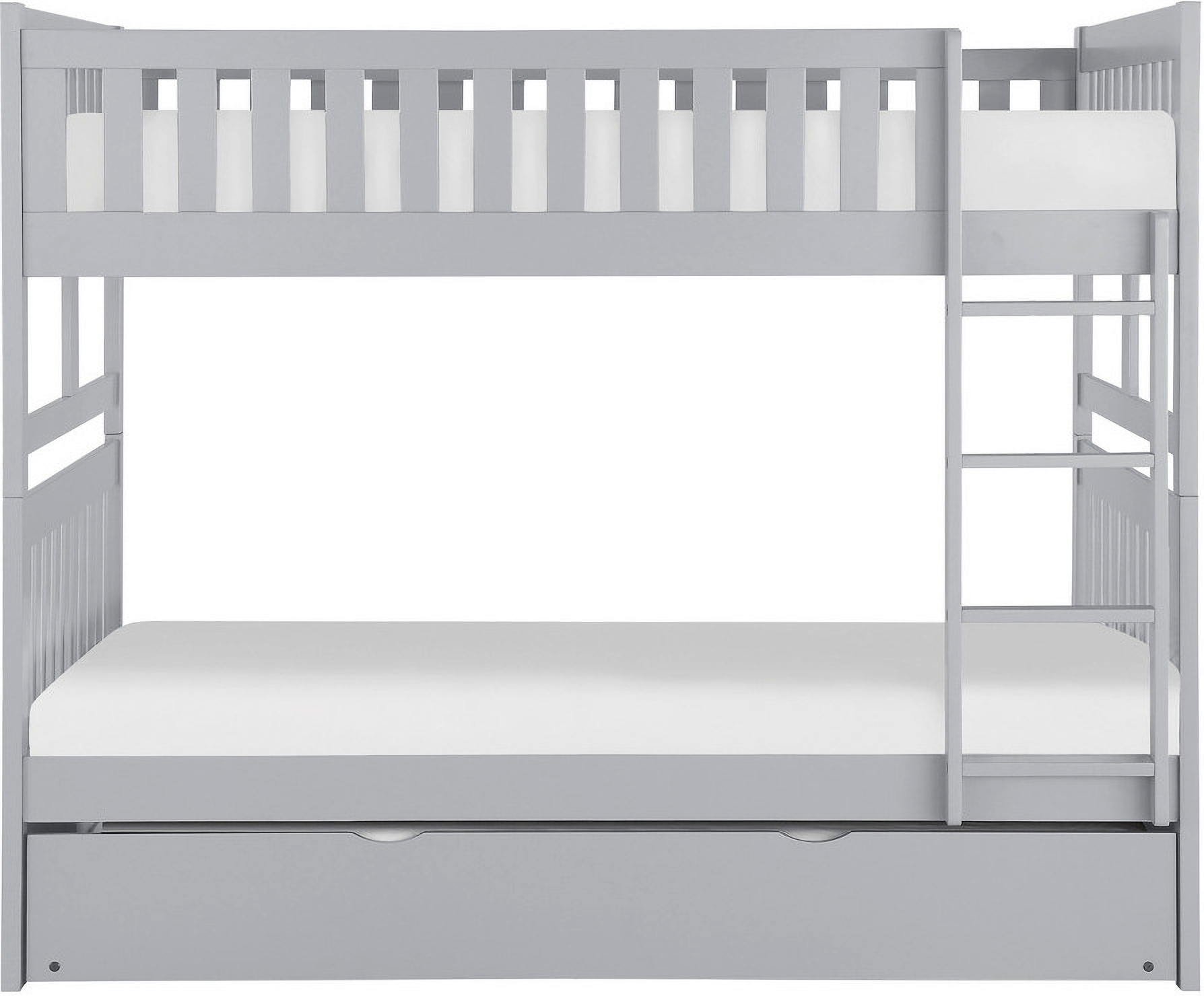Orion Full/Full Bunk Bed with Twin Trundle In Gray by Homelegance ...