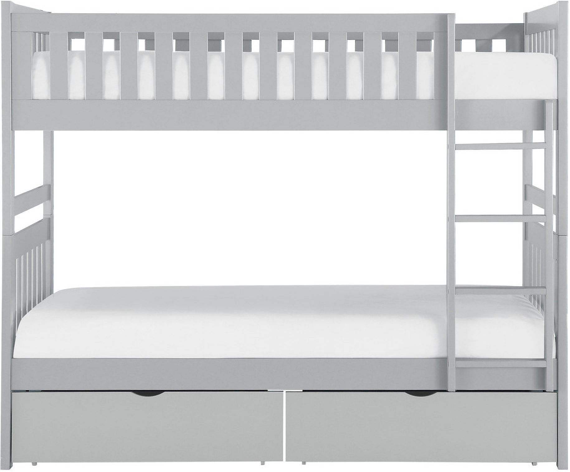 Orion Twin/Twin Bunk Bed with Storage Boxes In Gray by Homelegance ...