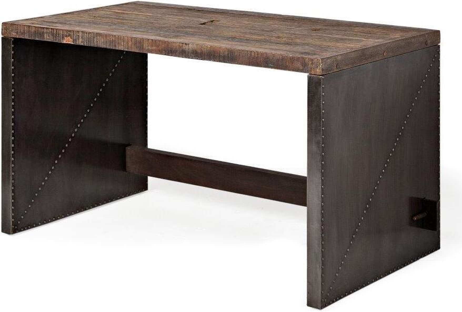 Orwell Brown Wood Top Metal Cladded Frame Office Desk by Mercana ...