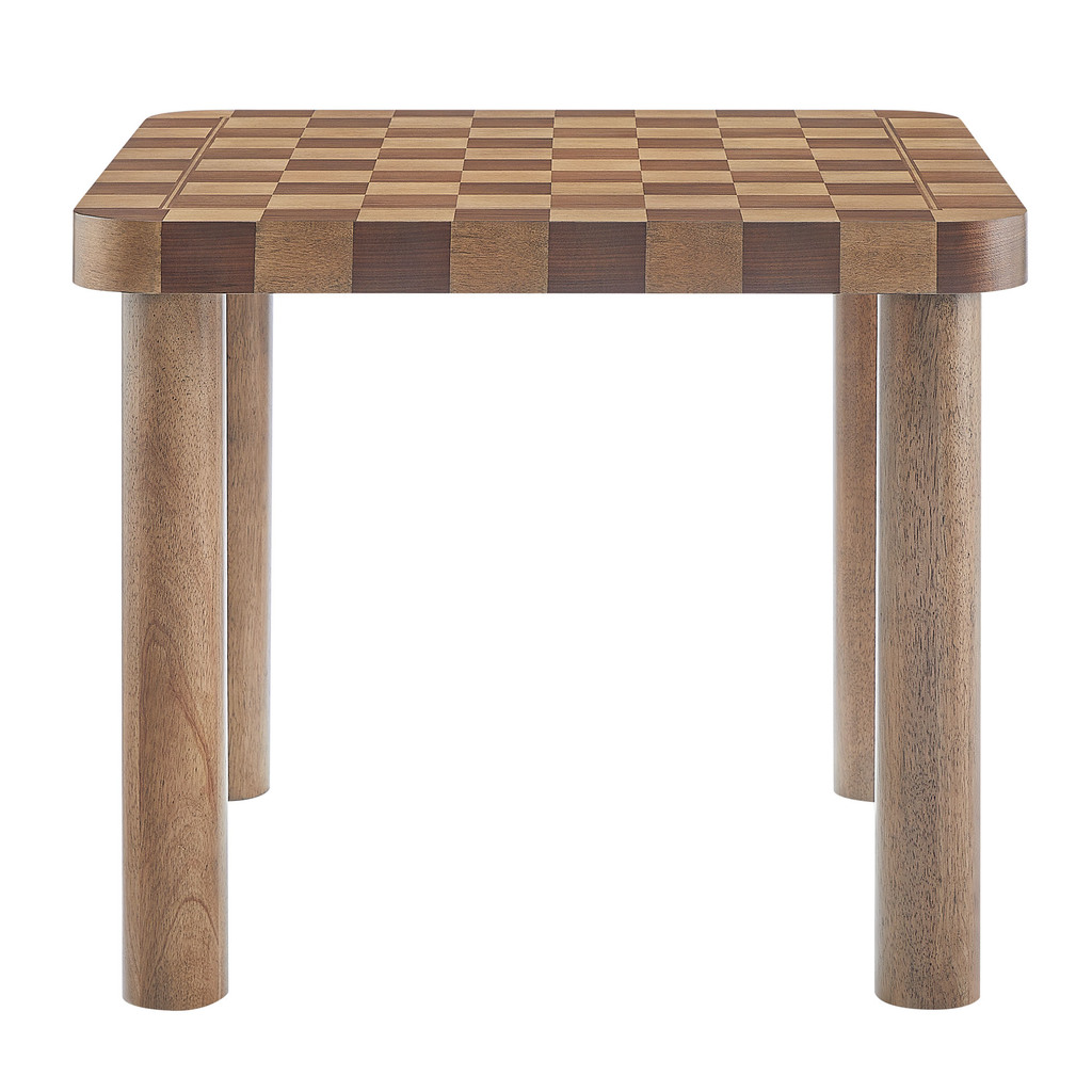 Oscar 36 Inch Square Checkered Dining Table In Walnut and Dark Walnut ...