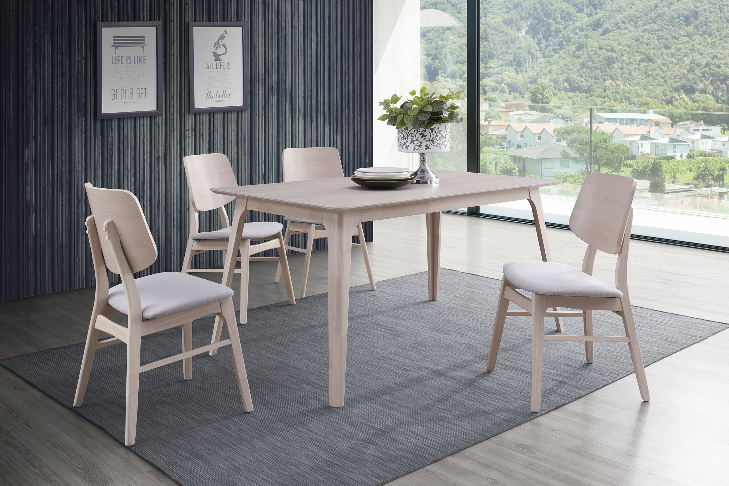 Oscar Dining Room Set In White Ash by New Classic | 1StopBedrooms