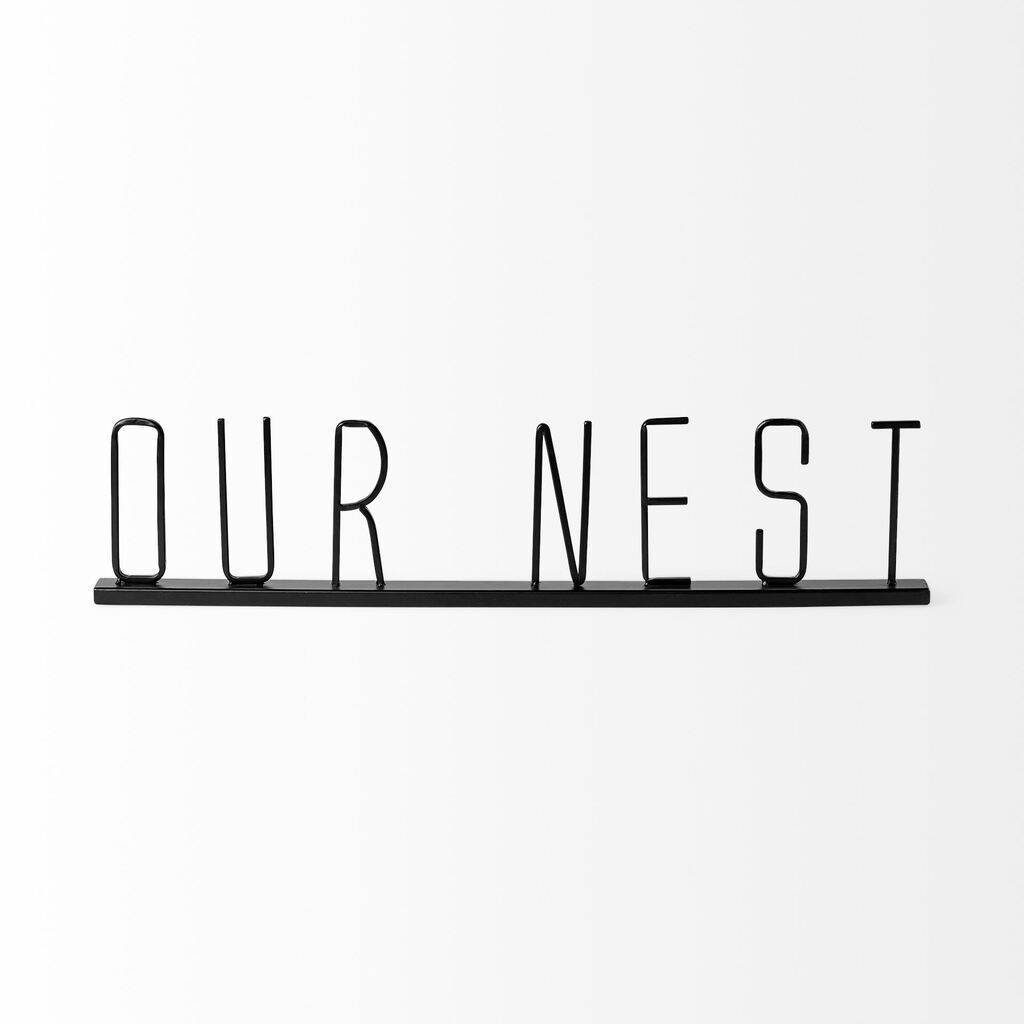 Our Nest Metal Sign In Black by Mercana | 1StopBedrooms