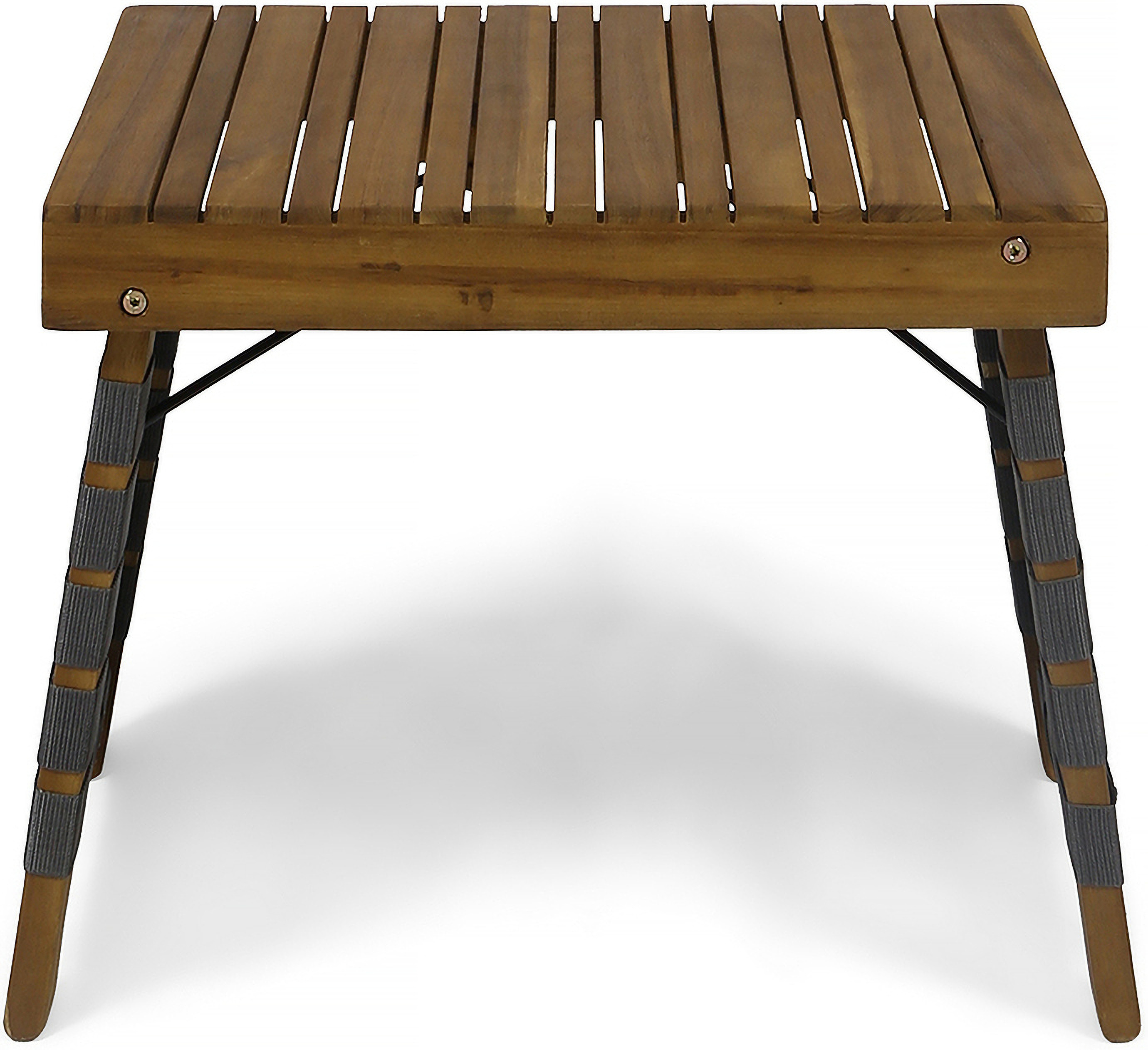 Outdoor Wooden Foldable Side Table In Teak by Noble House | 1StopBedrooms