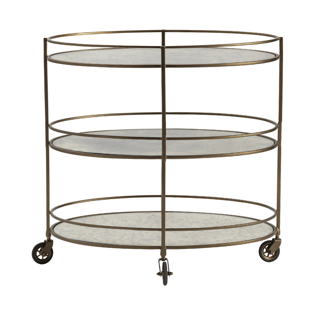 Oval 2 Shelf Bar Cart In Clear and Gold by Crestview Collection ...