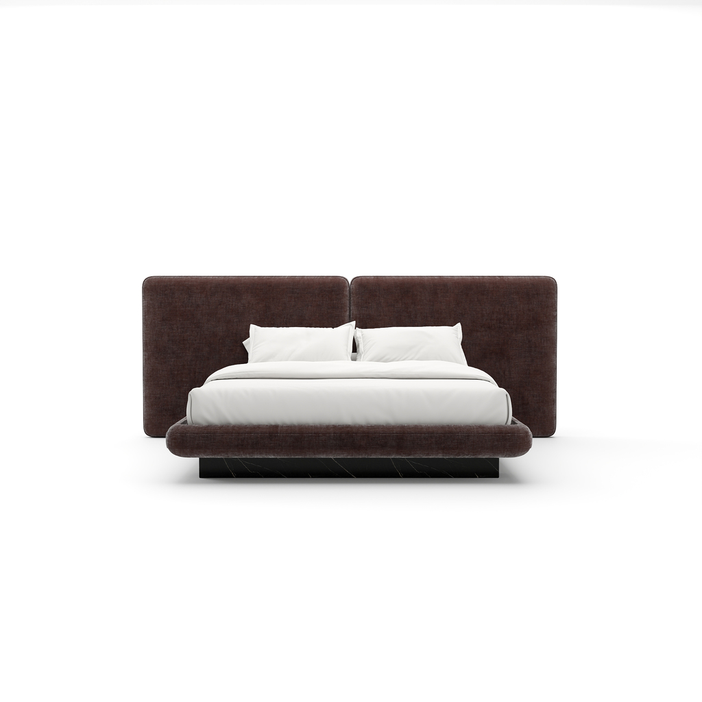 Overlap 2 Panel King Upholstered Bed In Brown by Caracole | 1StopBedrooms