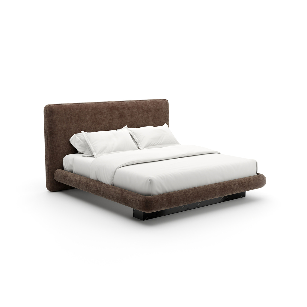 Overlap King Upholstered Bed In Brown by Caracole | 1StopBedrooms