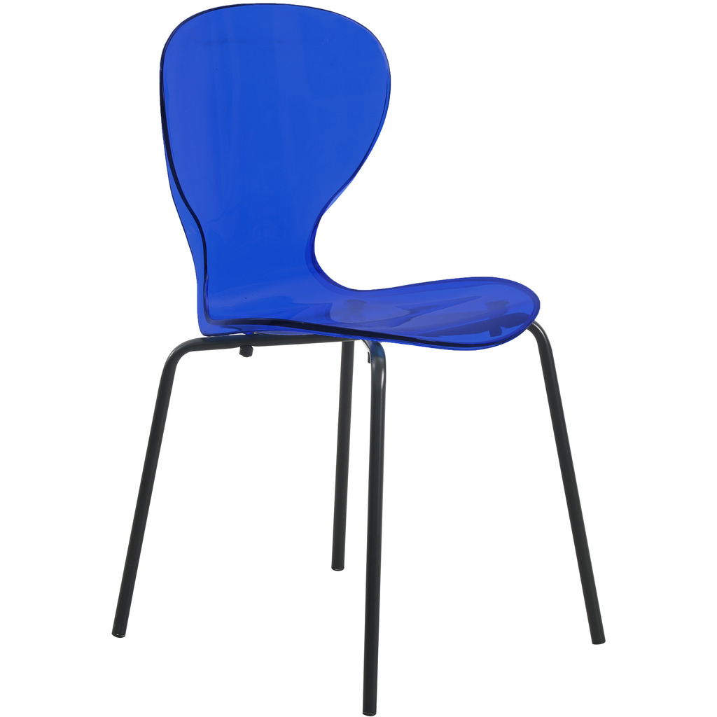 Oyster Modern Transparent Side Chair Set of 2 In Black Base and ...