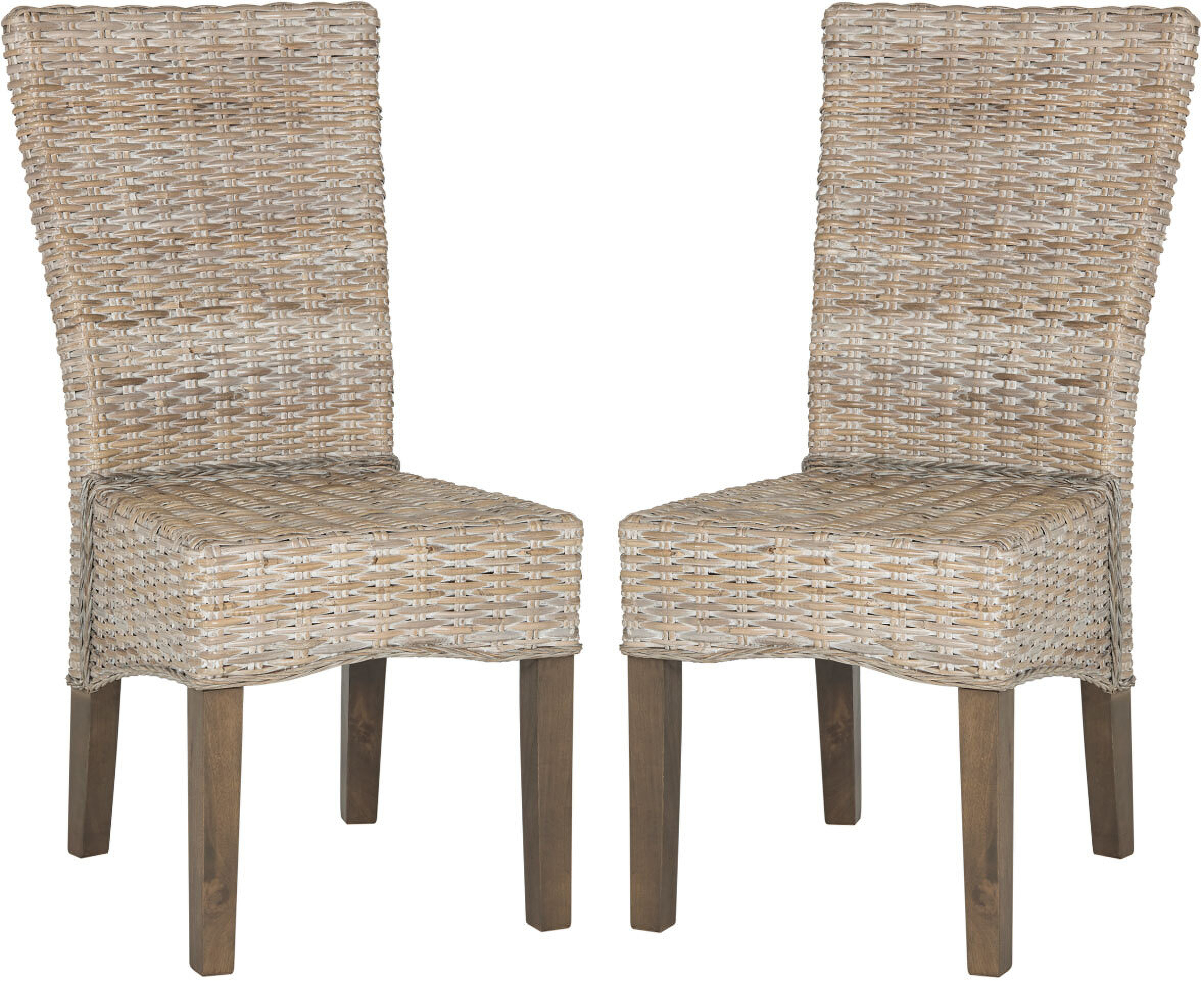 White wash wicker dining chairs store