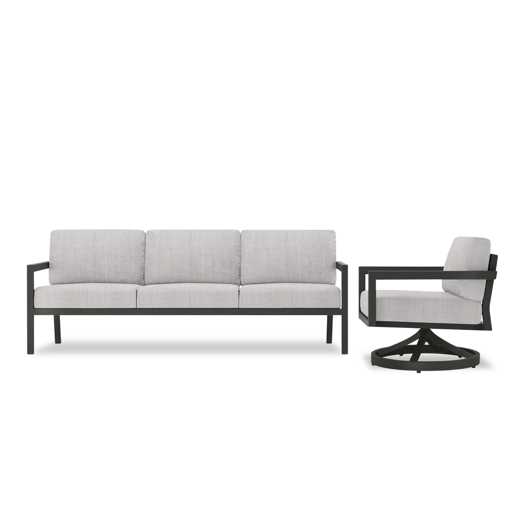 Pacifica 2 Piece Sofa Set with Swivel In Cast Silver and Slate by ...
