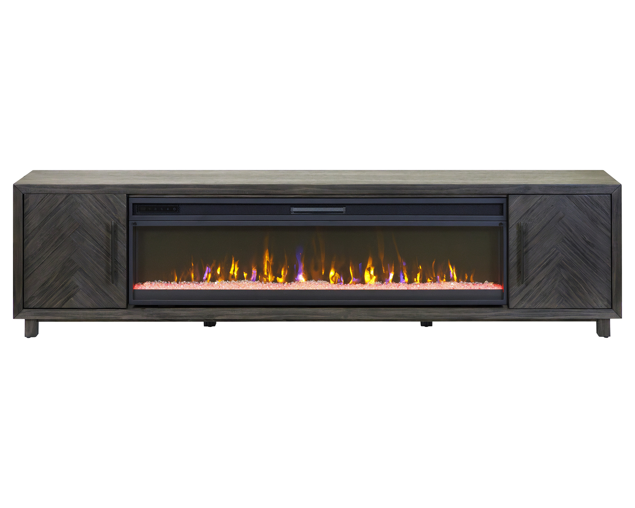 Palisades 96 Inch TV Stand with Fireplace Console In Charcoal by Martin ...