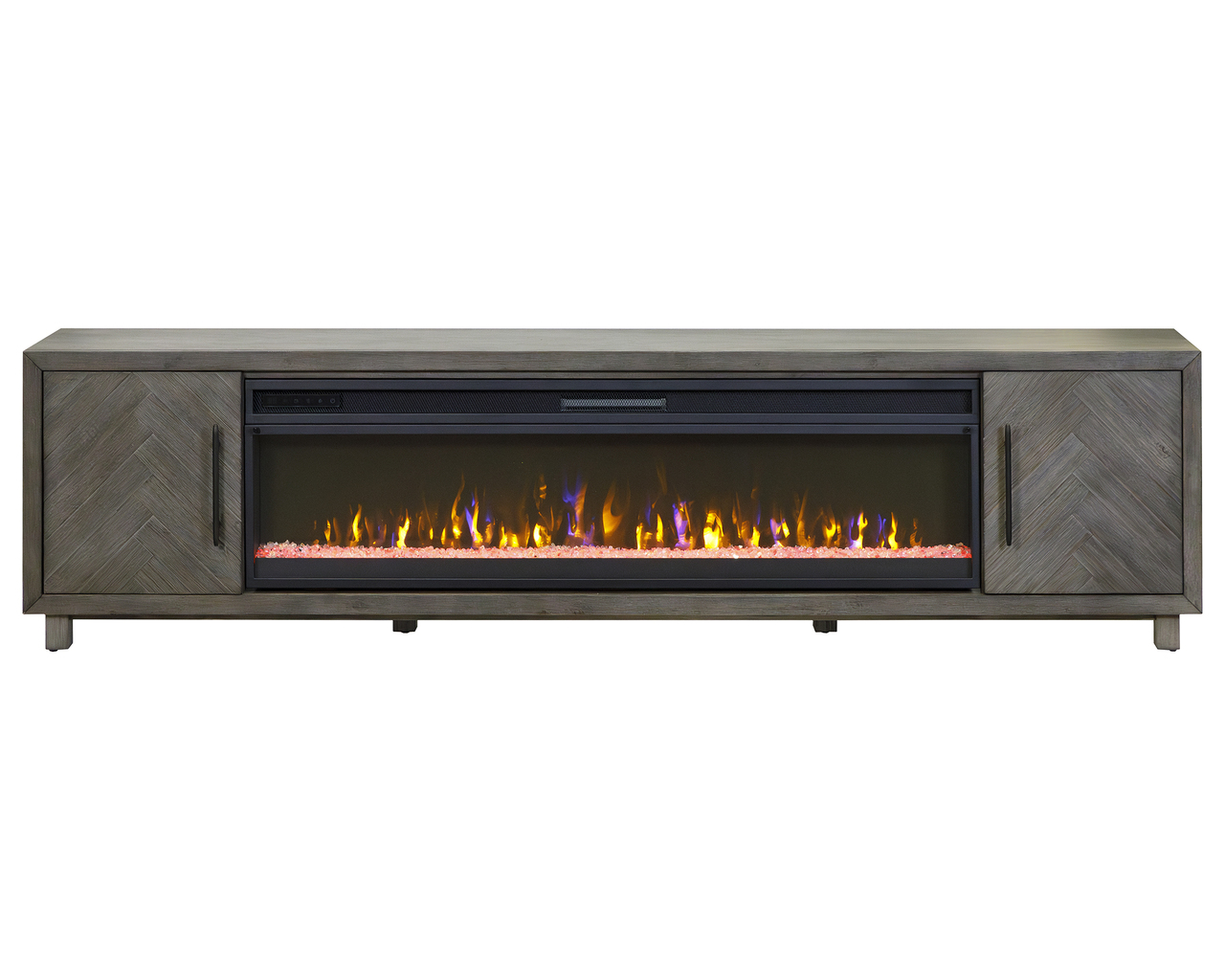 Palisades 96 Inch TV Stand with Fireplace Console In Gray by Martin ...