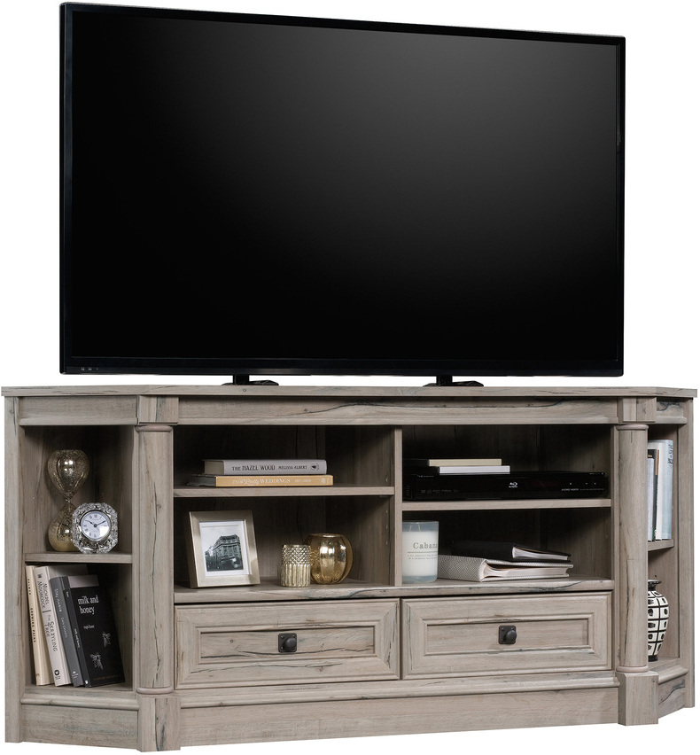 Palladia Corner Entertainment Credenza In Split Oak by Sauder ...